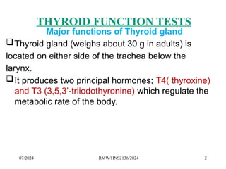 Thyroid Function Tests Clinical Chemistry | PPTX