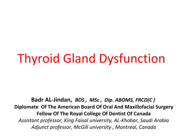 Thyroid gland dysfunction | PPT