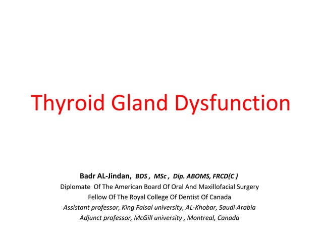 Thyroid gland dysfunction 1 | PPT