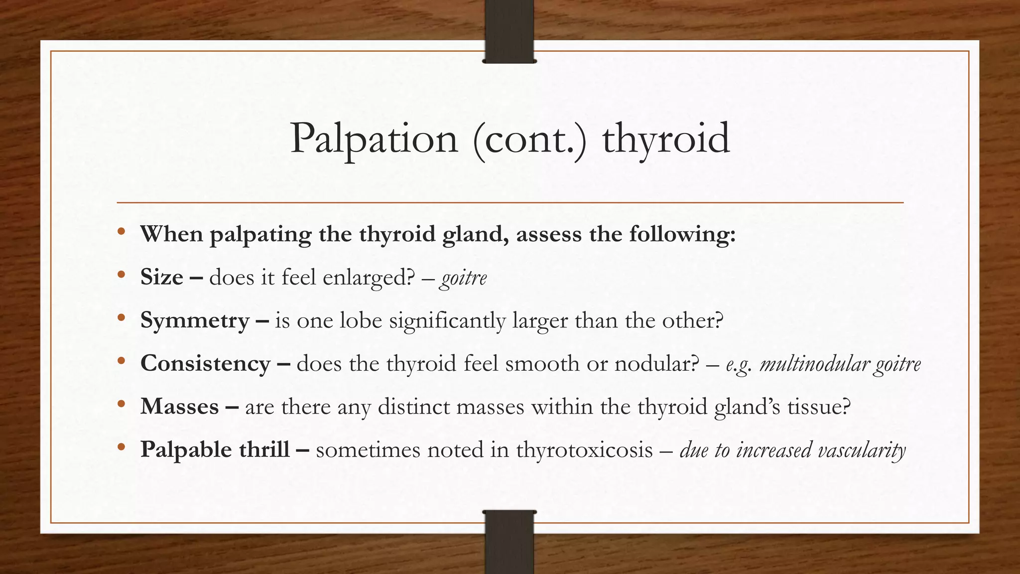 Thyroid gland examination | PPTX