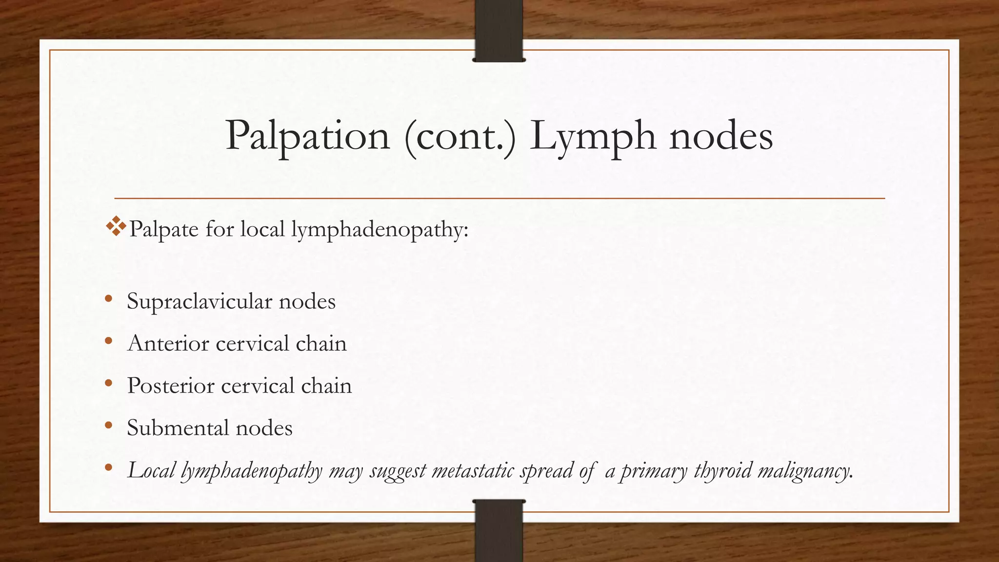 Thyroid gland examination | PPTX