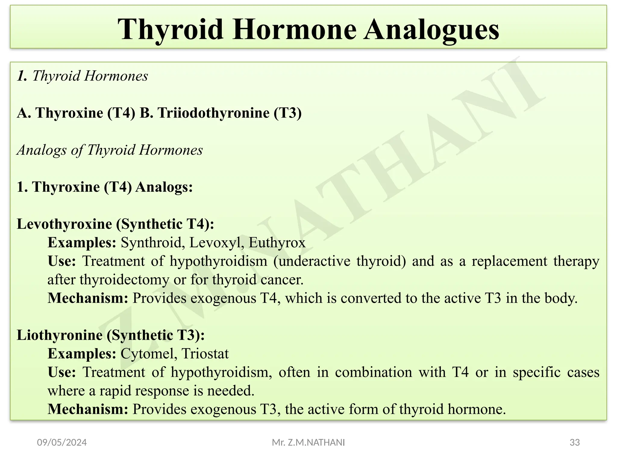 Thyroid Hormones Analogues and Their Inhibitors.pptx
