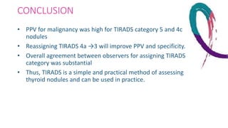 TIRADS SCORING : its Efficacy and Accuracy | PPTX