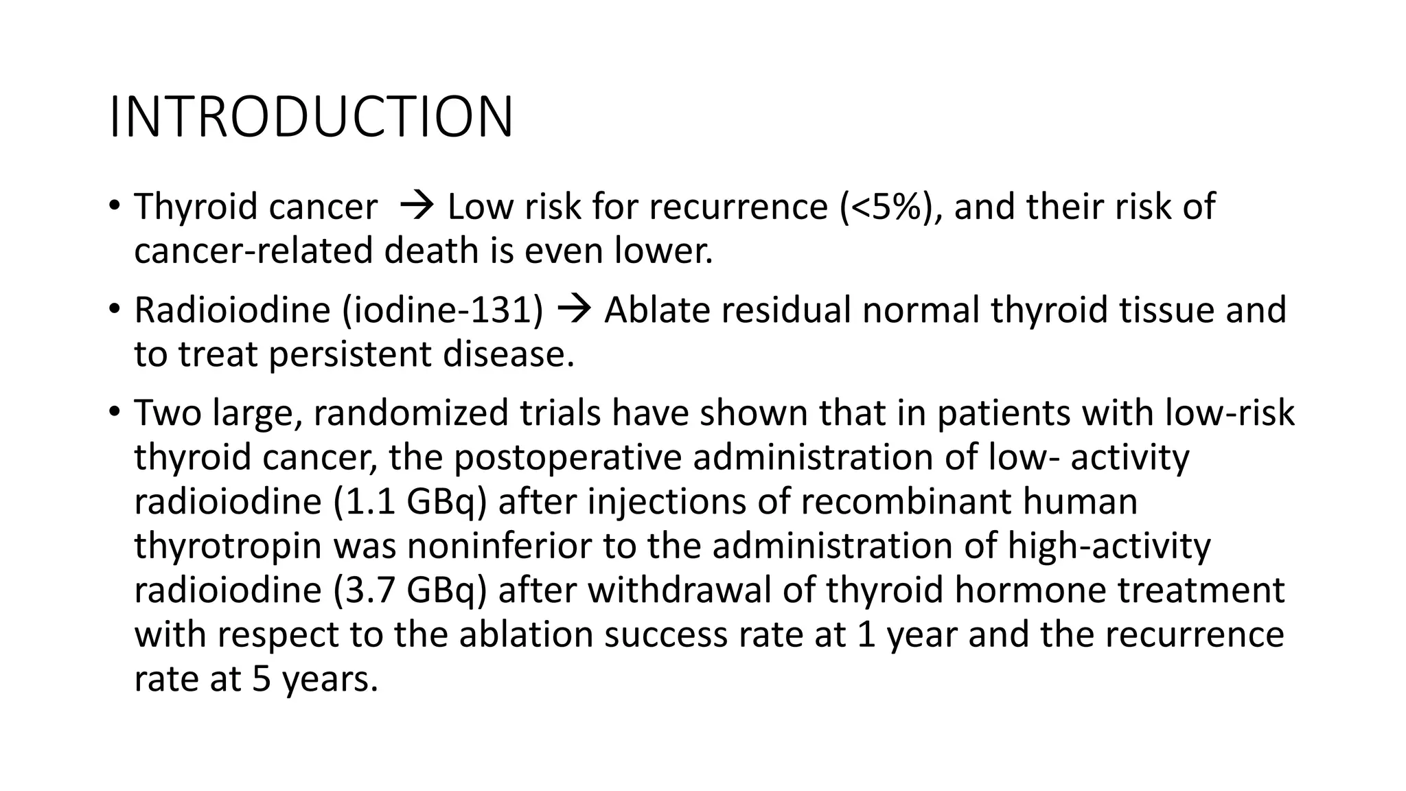 Radio iodine therapy in PTC | PPT