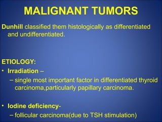 THYROID NEOPLASMS-1.ppt of the various thyroid malignancies | PPT