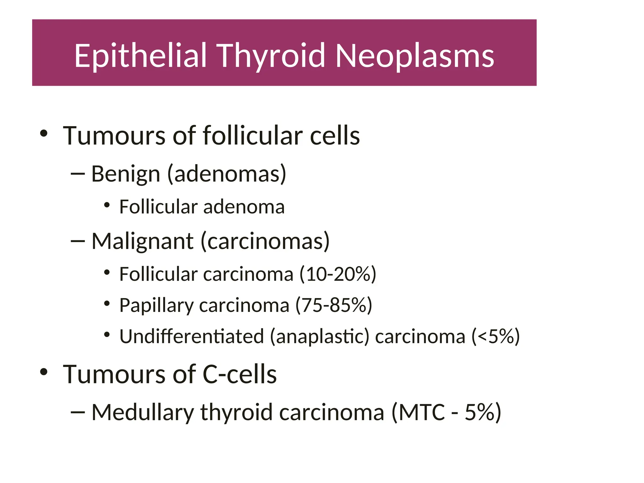 Classification of Thyroid Tumors: A Standardized Diagnostic Approach | PPT