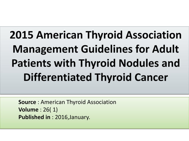 Thyroid nodules ATA guideline 2017 | PPT