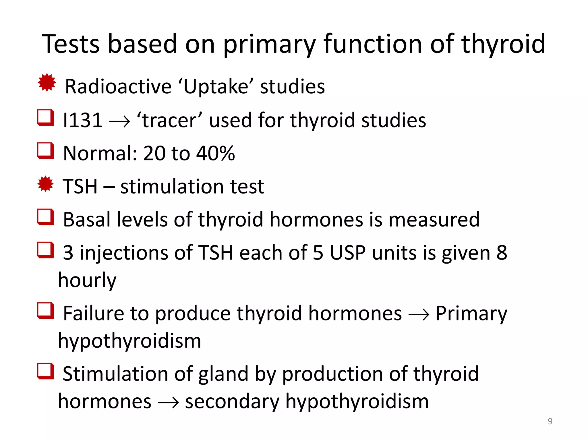 Thyroid, pancreatic & gastric function test | PPT
