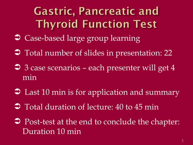 Thyroid, pancreatic & gastric function test | PPT