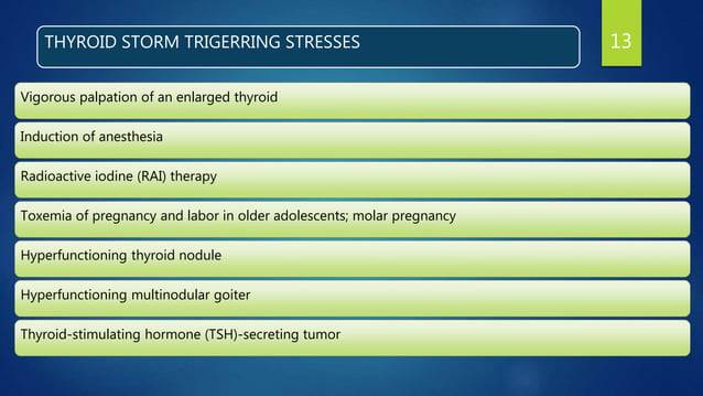 Thyroid storm final a | PPTX | Thyroid Disorders | Endocrine and ...