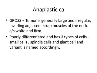 Thyroid tumors pathophysiology and histology | PPTX