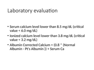 Temporary and permanent Hypocalcemia after thyroid surgery | PPTX