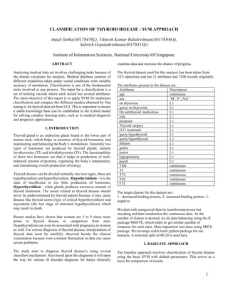 classification of Thyroid disease SVM Report | PDF
