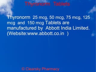 Thyronorm Tablets | PPT