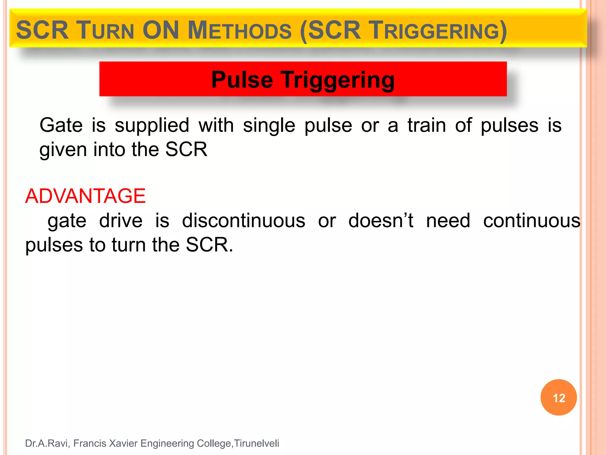 Thyristor Turn On Methods Pptx Physics Science