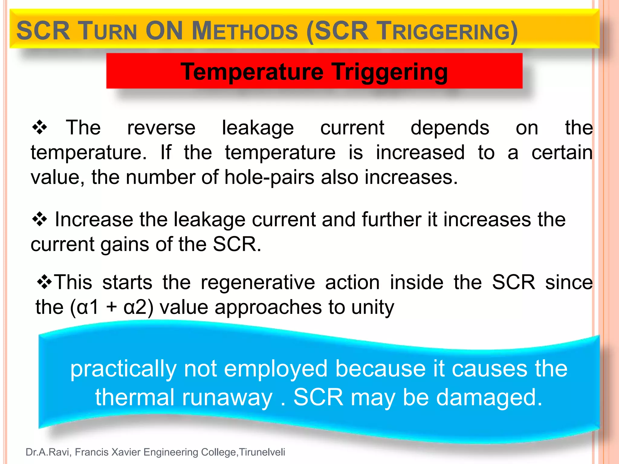 Thyristor turn on methods | PPTX
