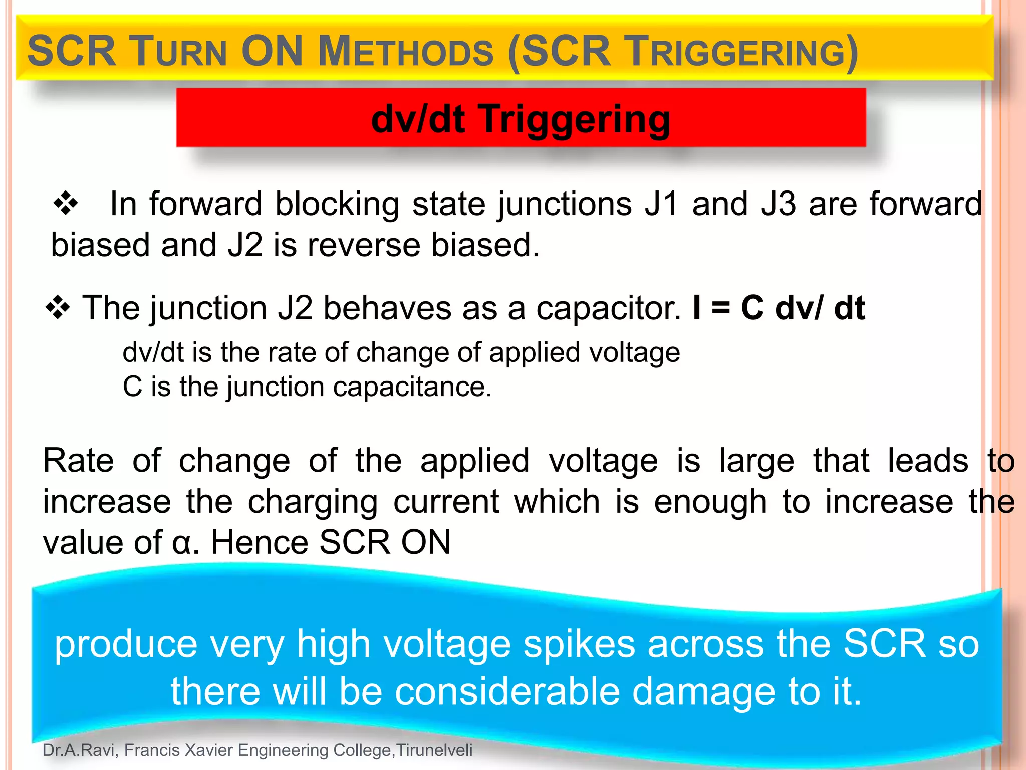Thyristor turn on methods | PPTX