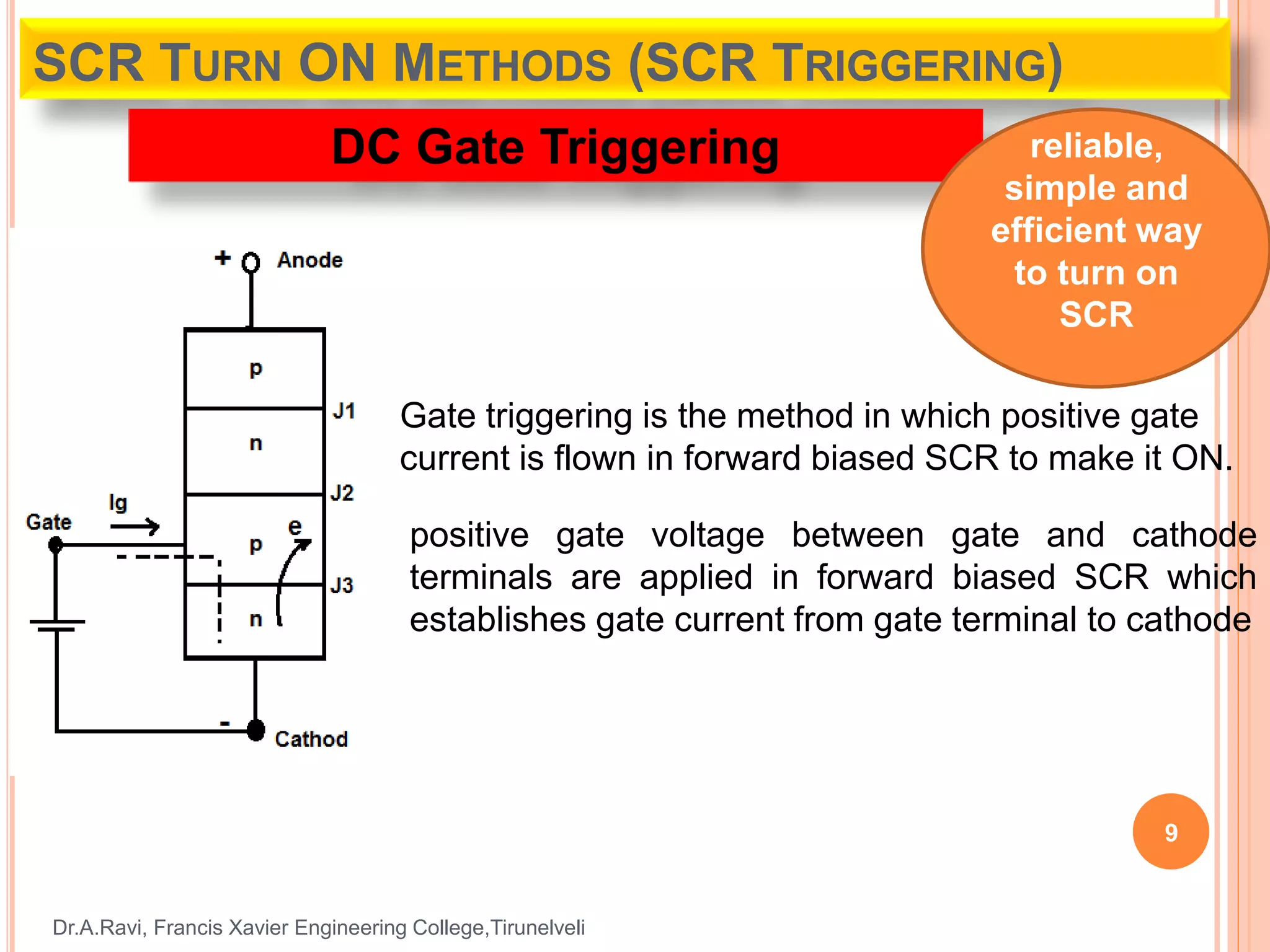 Thyristor turn on methods | PPTX