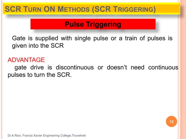 Thyristor turn on methods | PPTX | Physics | Science