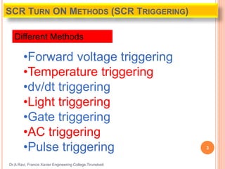 Thyristor turn on methods | PPTX