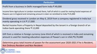Scope of Total Income - Problems and Solutions (3) | PPT