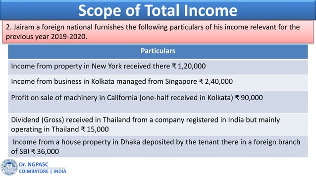 Scope of Total Income - Problems and Solutions (3) | PPT | Government ...