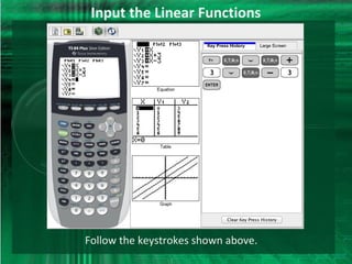 TI-84--Tutorial--Linear Functions | PPT