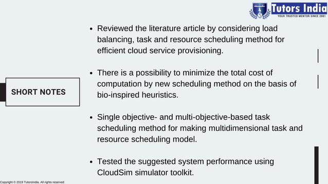 LOAD BALANCING, TASK AND RESOURCE SCHEDULING IN CLOUD ENVIRONMENT | PPT