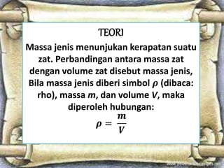 Eksperimen Massa Jenis Zat Cair - Sri Mayanty | PPTX