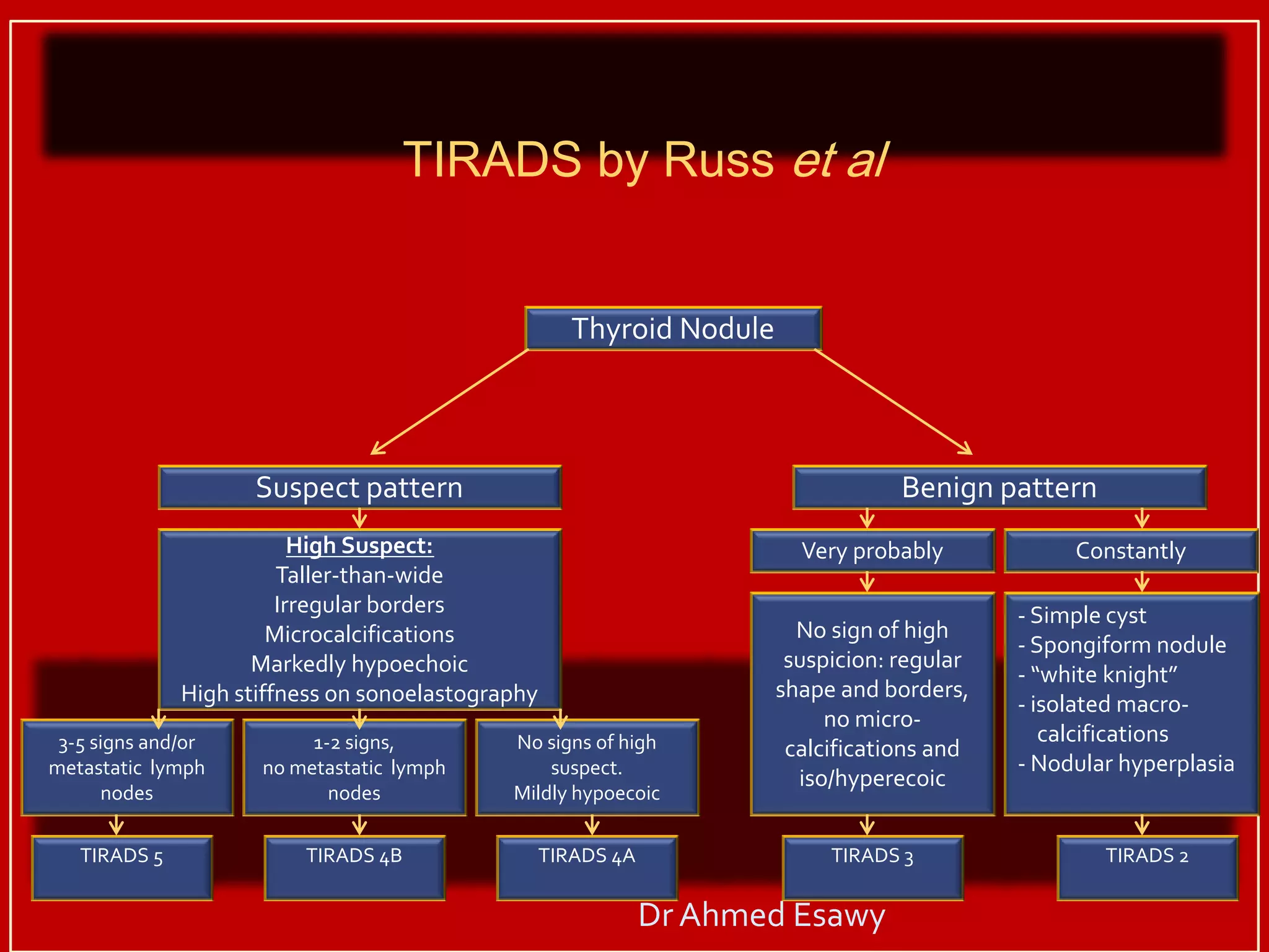 TIRADS (thyroid nodule imaging reporting and data system) Dr Ahmed ...