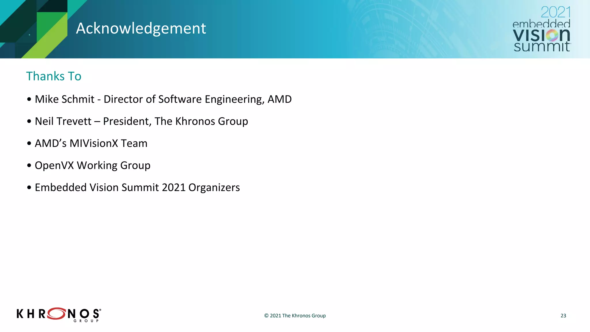 “OpenVX 1.3: An Open Standard for Computer Vision Software Acceleration ...