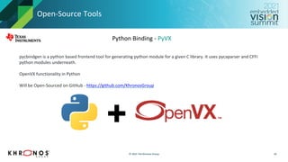 “OpenVX 1.3: An Open Standard for Computer Vision Software Acceleration,” a Presentation from ...