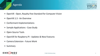 “OpenVX 1.3: An Open Standard for Computer Vision Software Acceleration ...