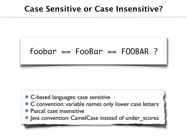 Ti1220 Lecture 2: Names, Bindings, and Scopes | PPT