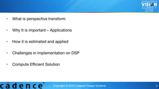 "The Perspective Transform in Embedded Vision," a Presentation from ...