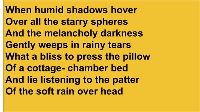 RAIN ON THE ROOF BY COATES KINNEY | PPTX | Poetry | Books and Literature