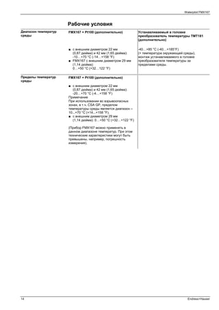 Waterpilot FMX167 Endress+Hauser | PDF