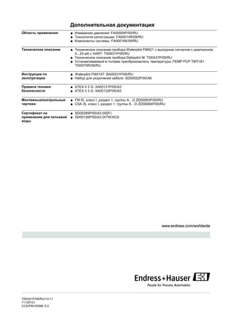 Waterpilot FMX167 Endress+Hauser | PDF