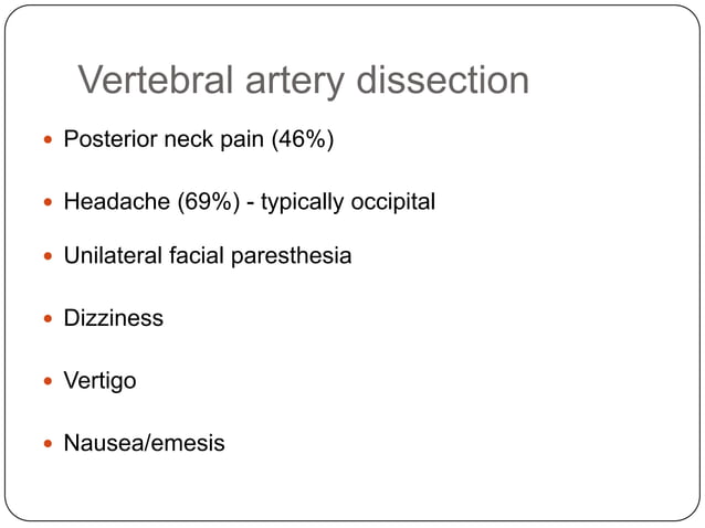 T i a and cervical artery dissection | PPTX | Brain and Nervous System ...