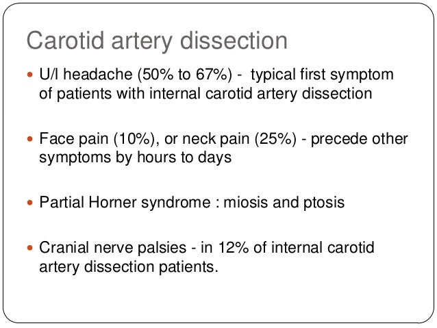 T i a and cervical artery dissection