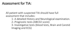 TIA and stroke prevention | PPTX