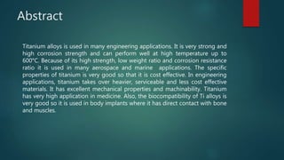 Ti alloys | PPTX