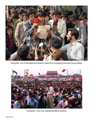 The 1989 Tiananmen Square Protests and Massacre | PDF