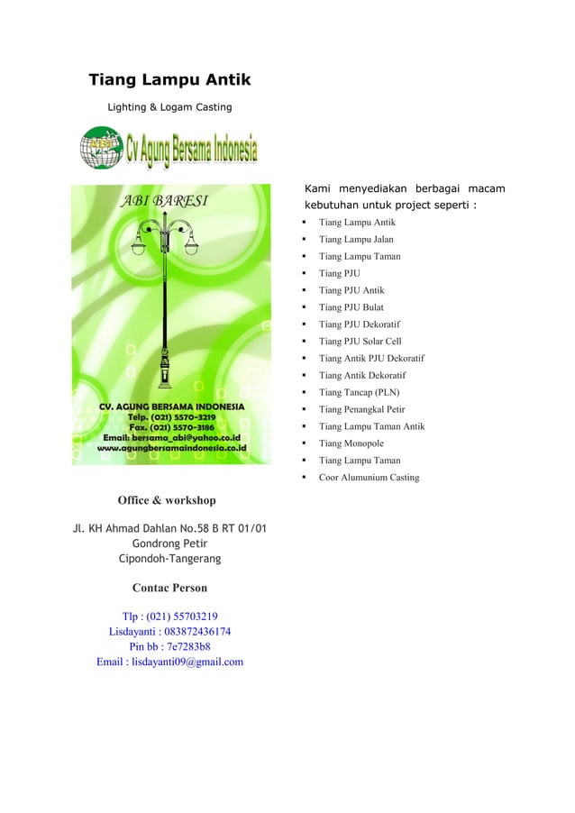 Tiang Lampu Antik | PDF