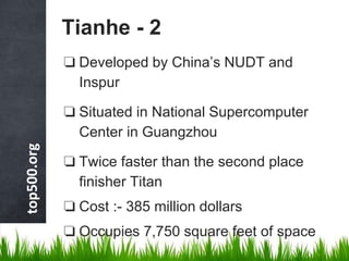 World’s Fastest Supercomputer | Tianhe - 2 | PPTX