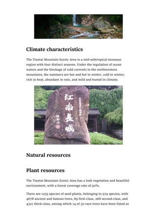 Tiantai mountain scenic area | PDF
