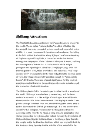 Tiantai mountain scenic area | PDF