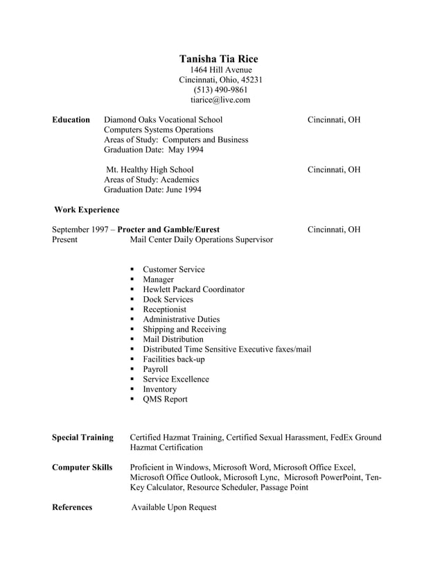 Tia resume' 13' | PDF