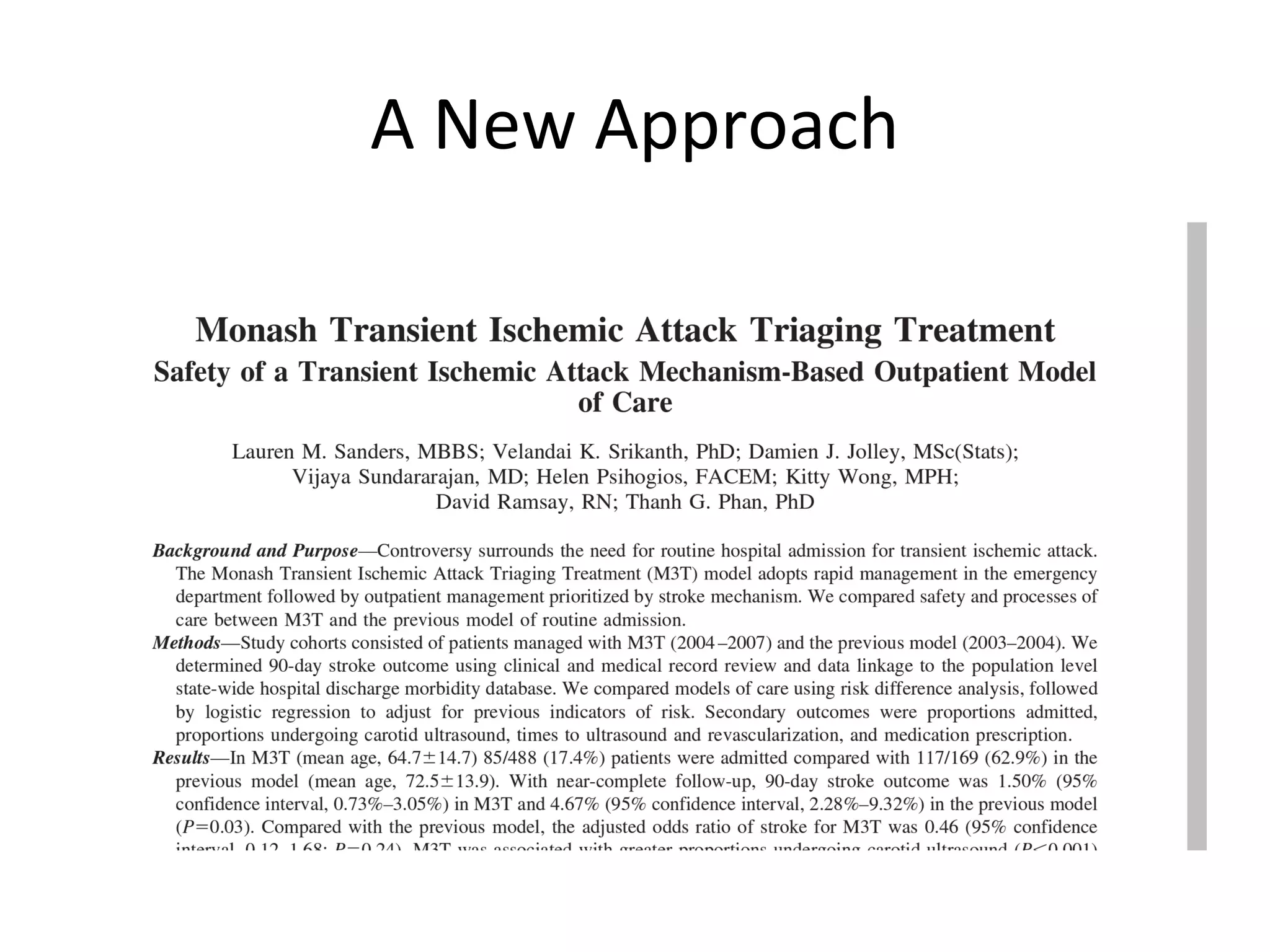 TIA risk stratification | PPT