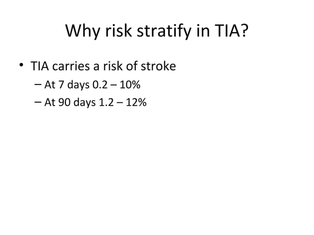 TIA risk stratification | PPT
